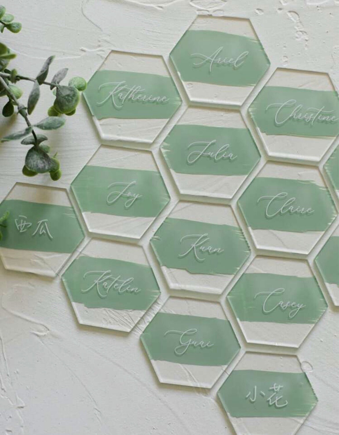 Acrylic Wedding Place Cards, Hexagon Acrylic Disc, Acrylic Boards ...