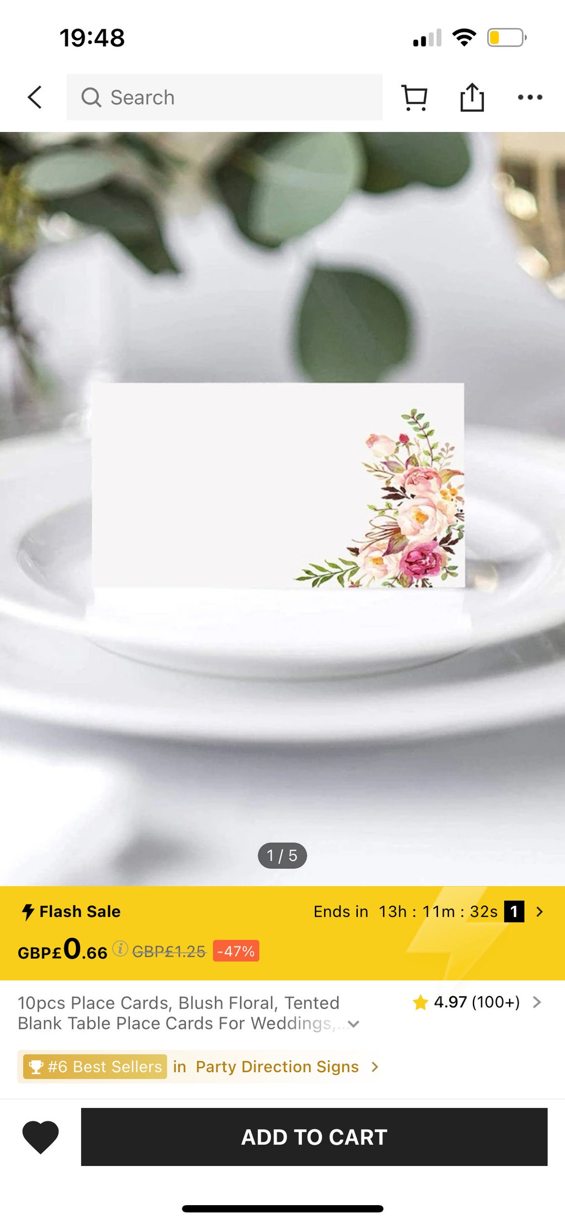 Floral Place Cards, Flower Name Cards, Blush Pink Stationery, Foliage ...