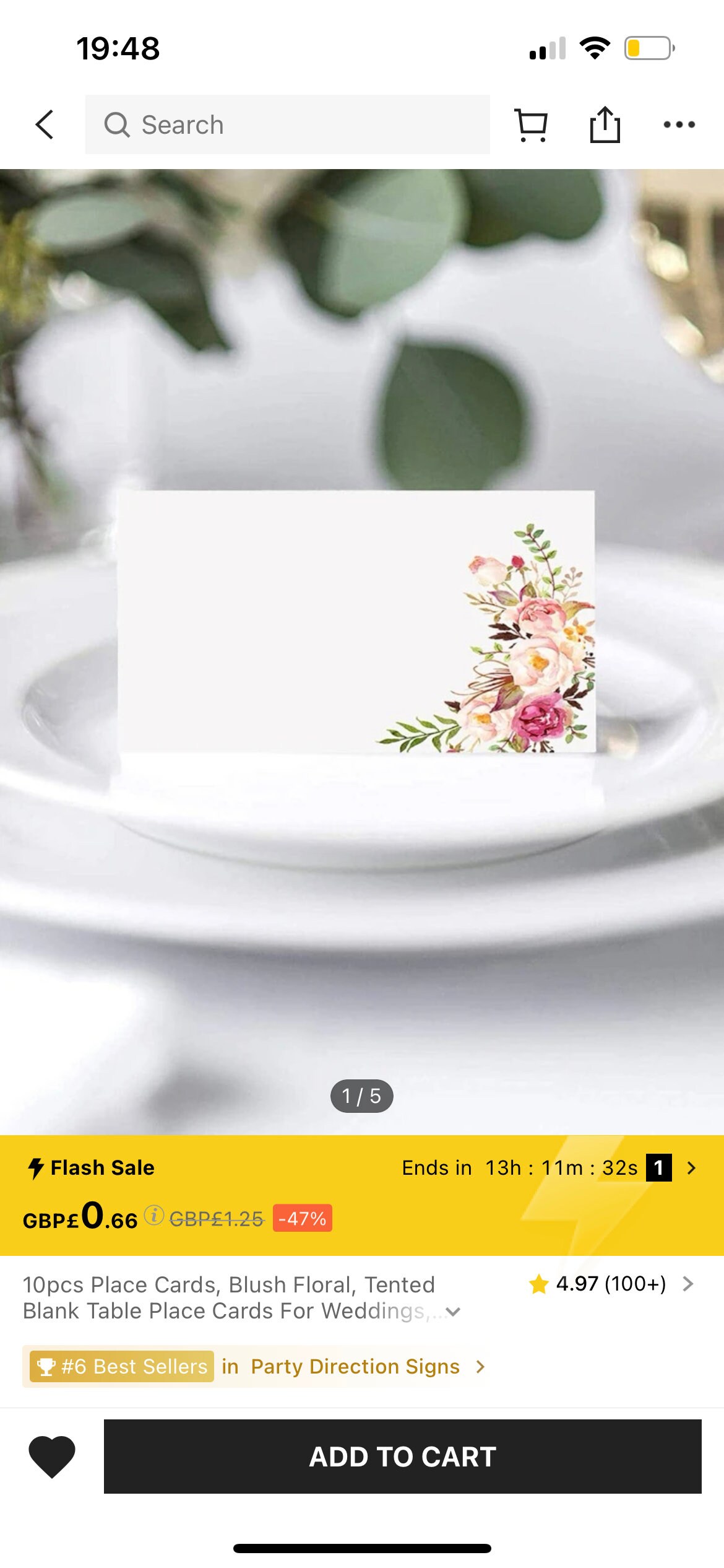 Floral Place Cards, Flower Name Cards, Blush Pink Stationery, Foliage ...