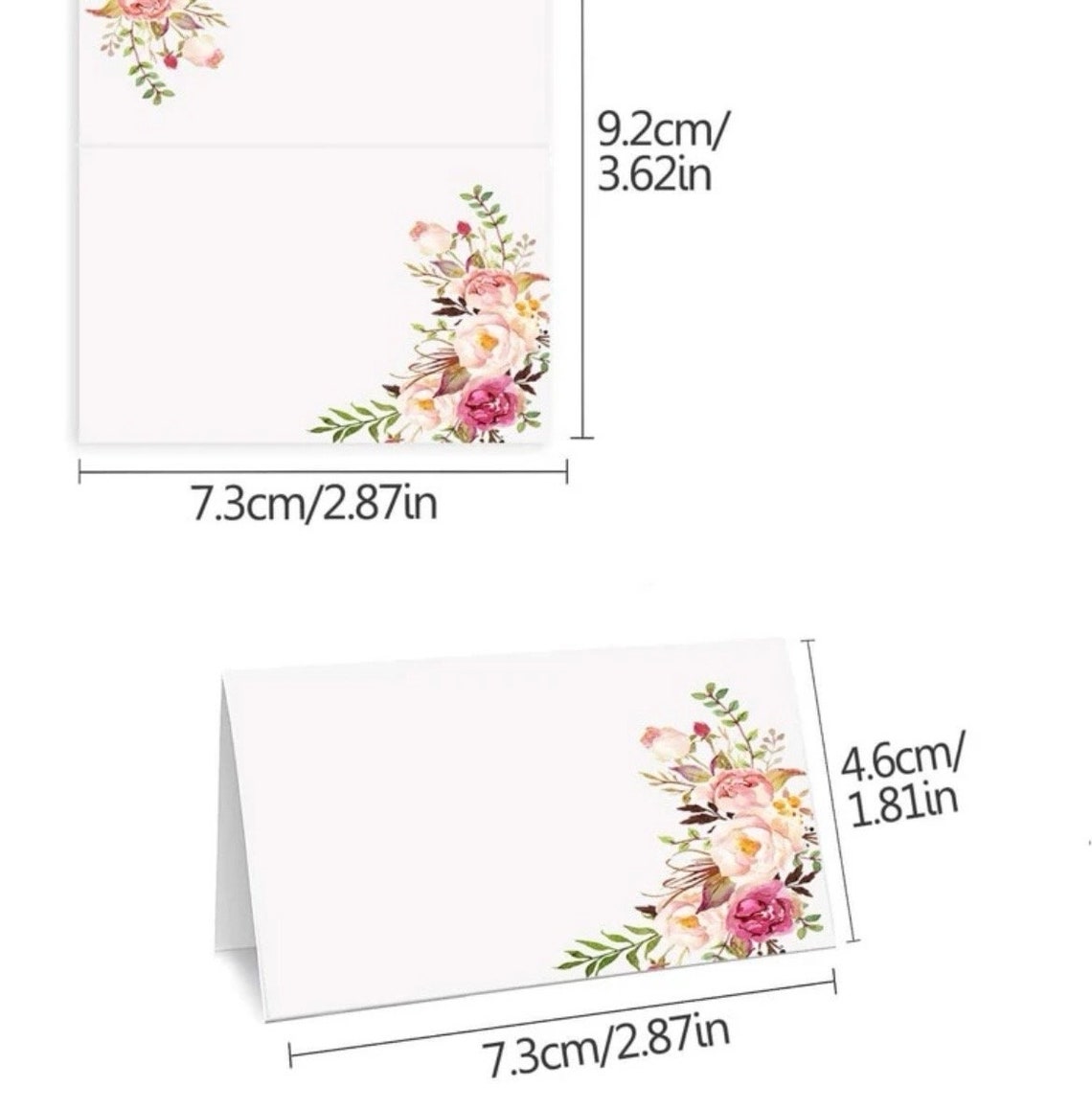 Floral Place Cards, Flower Name Cards, Blush Pink Stationery, Foliage ...