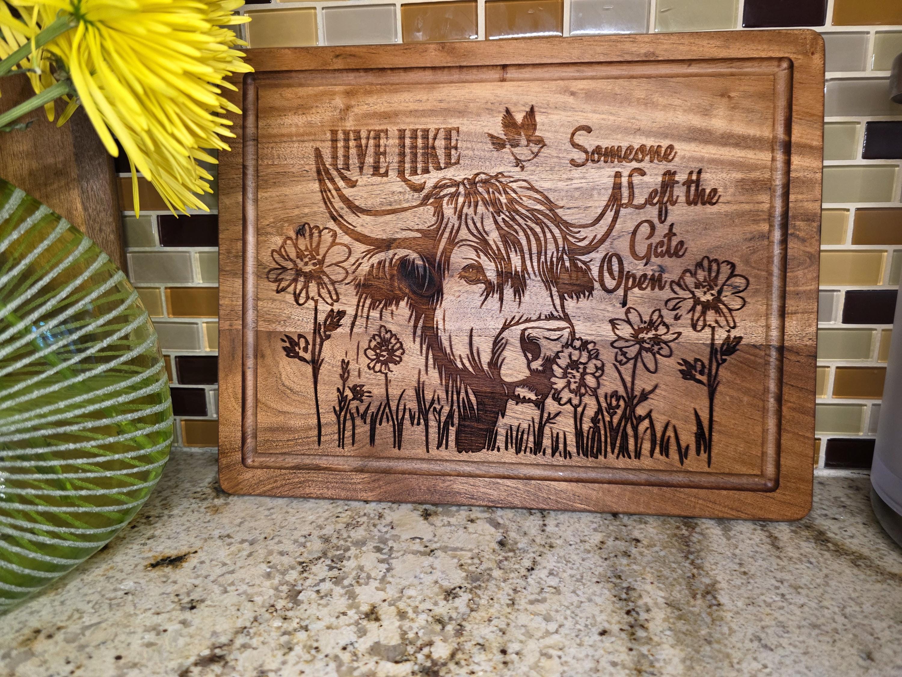 Cow Engraved Cutting Board - Etsy