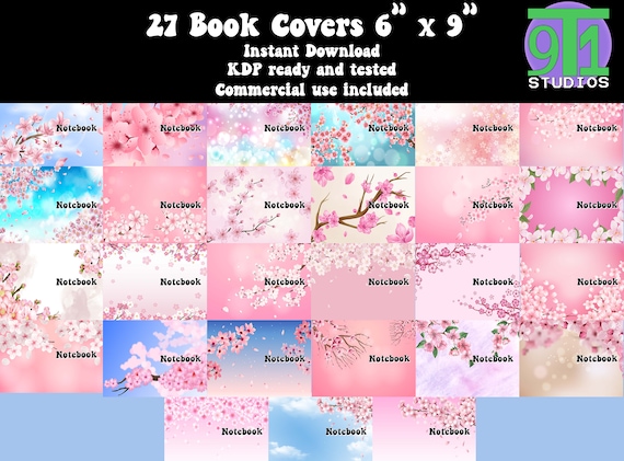 27 Cherry Blossom Themed Book Covers 6' X 9' KDP - Etsy