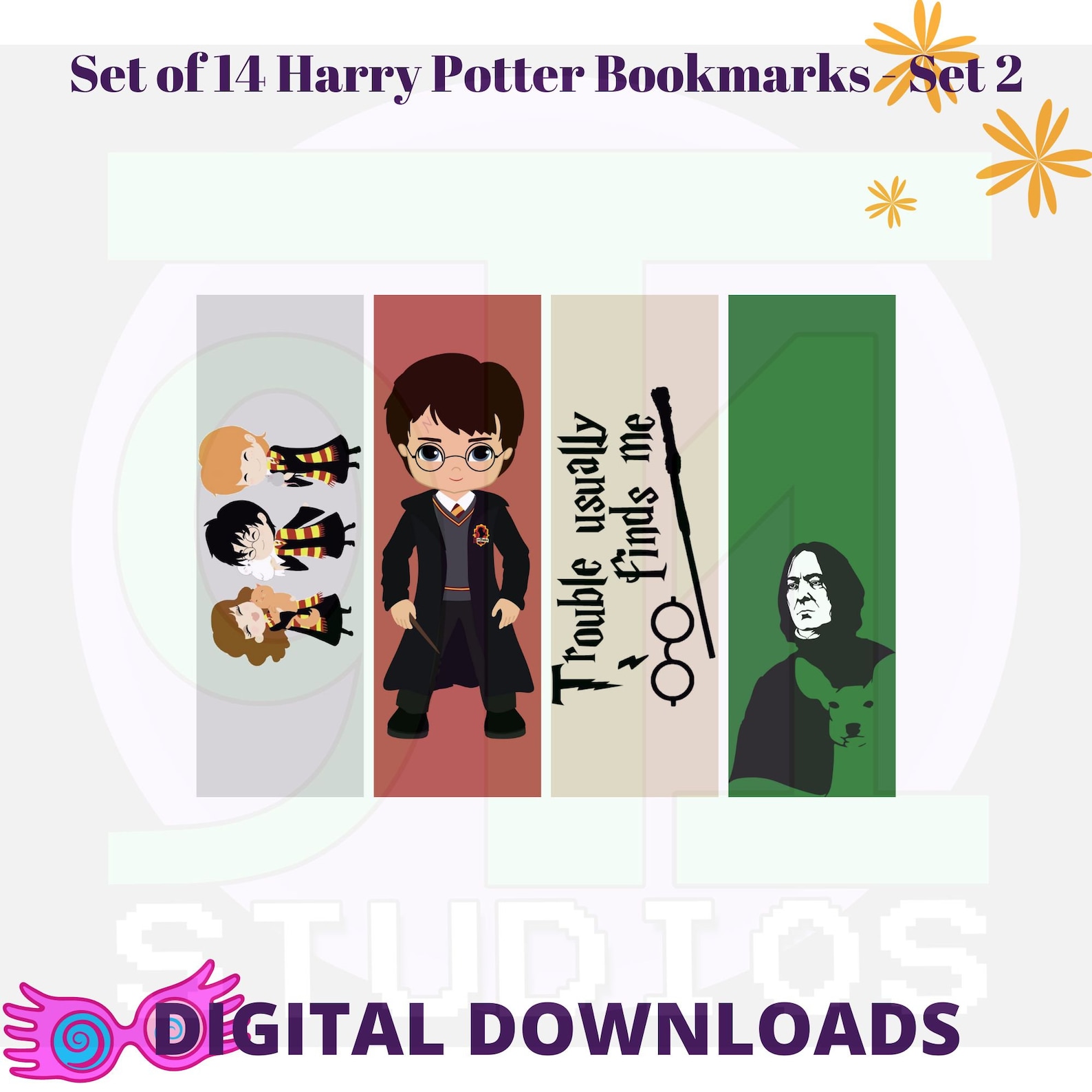 Set of 14 HP Digital Bookmarks to Download and Print - Silhouette ...