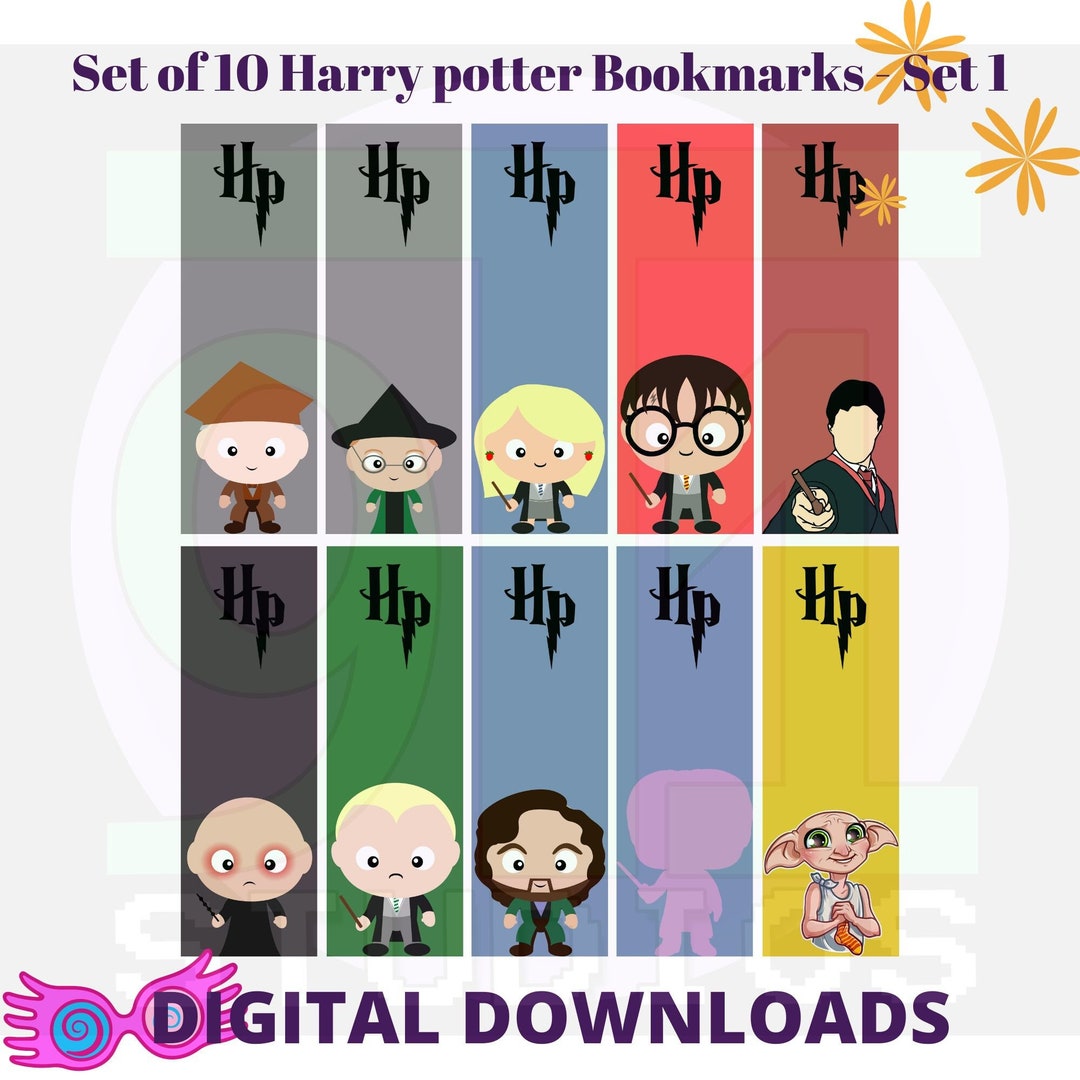 Set of 10 HP Digital Bookmarks to Download and Print - Silhouette ...