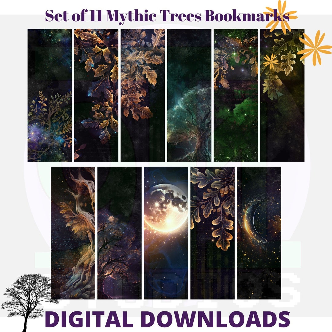 Set of 11 Mythical Tree Digital Bookmarks to Download and Print ...