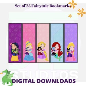 Set of 25 Fairytale Digital Bookmarks to Download and Print ...