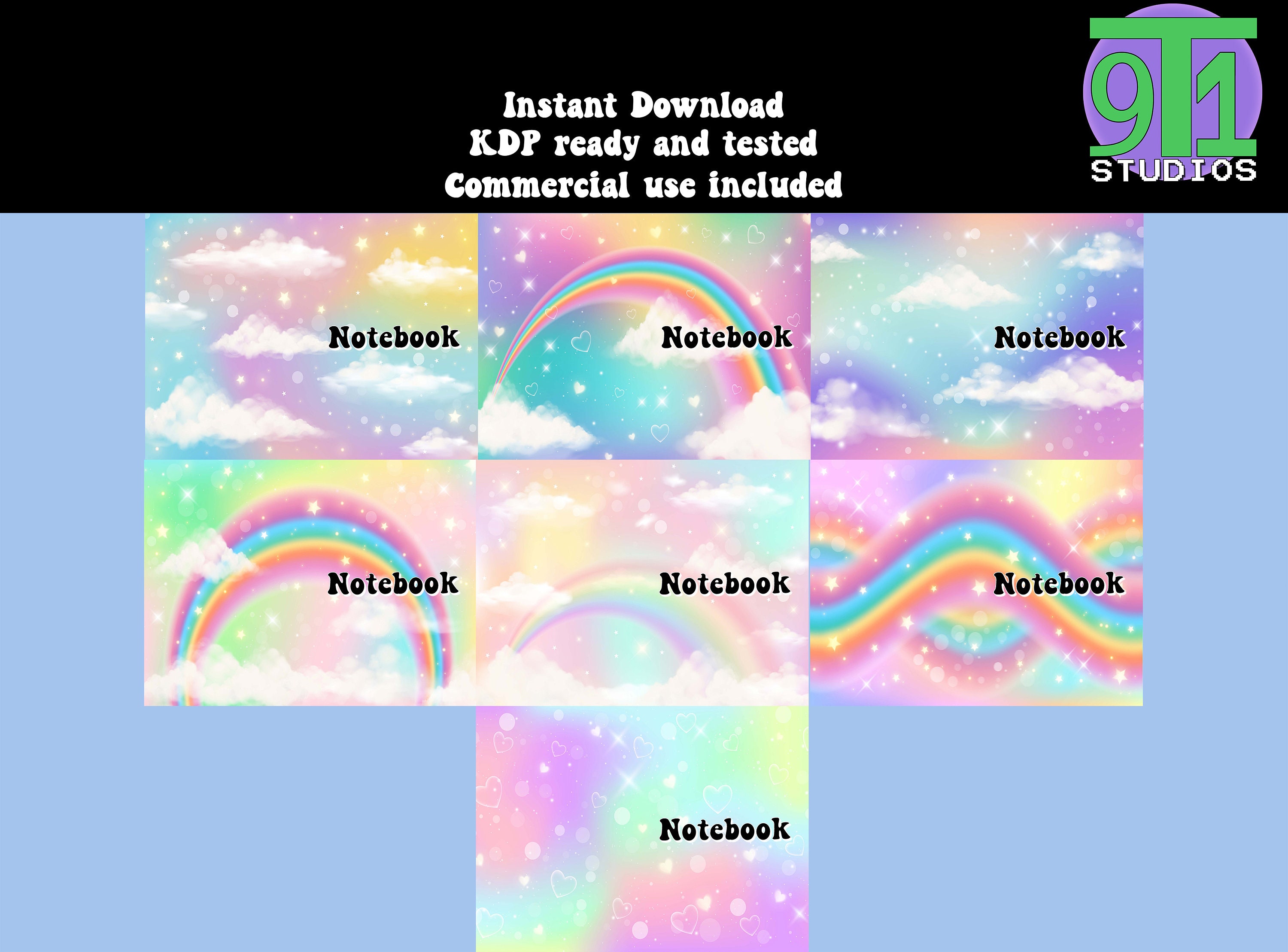 21 Rainbow Themed Book Covers, 6' X 9', KDP Tested and Ready - Etsy
