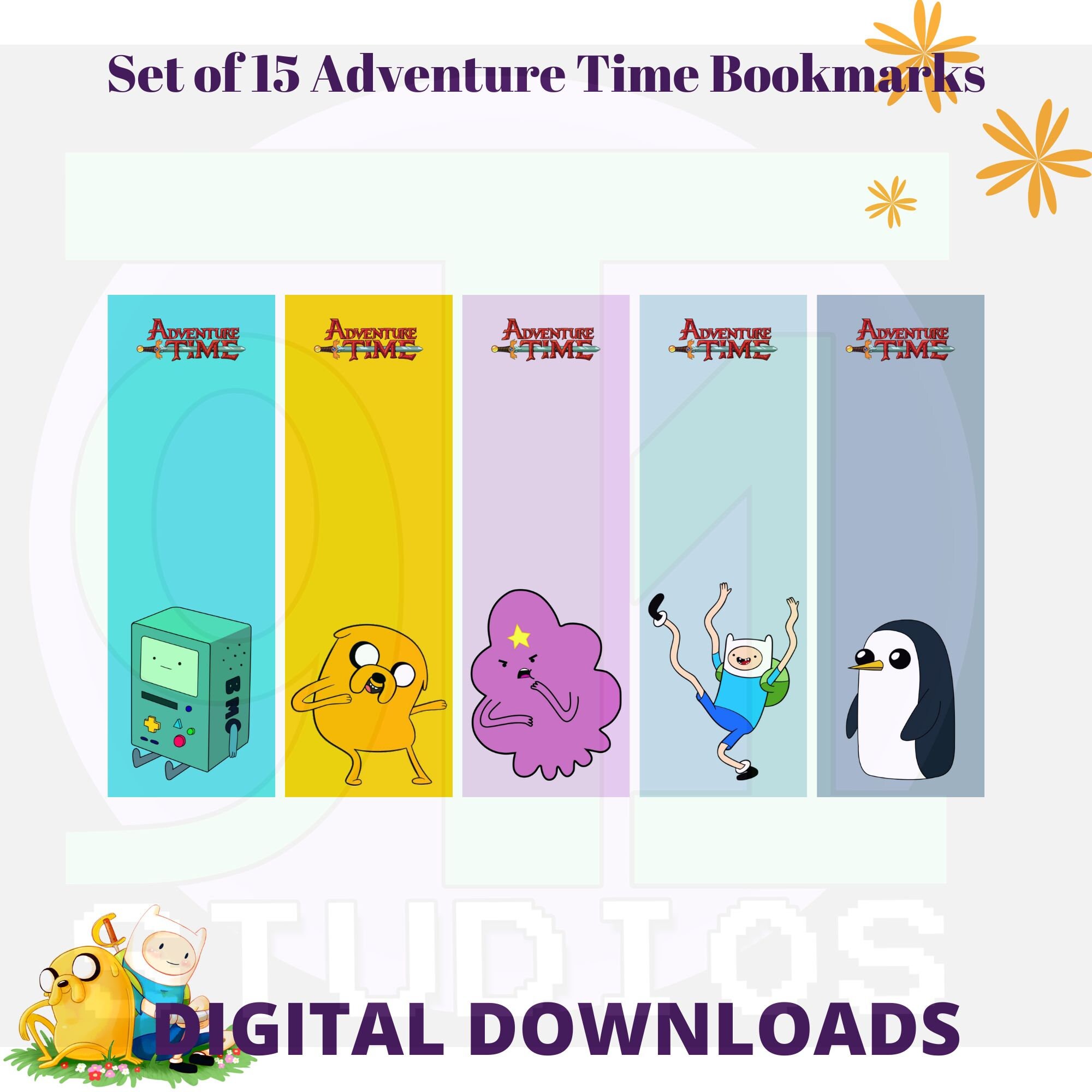 Set of 15 Adventure Time Digital Bookmarks to Download and Print ...