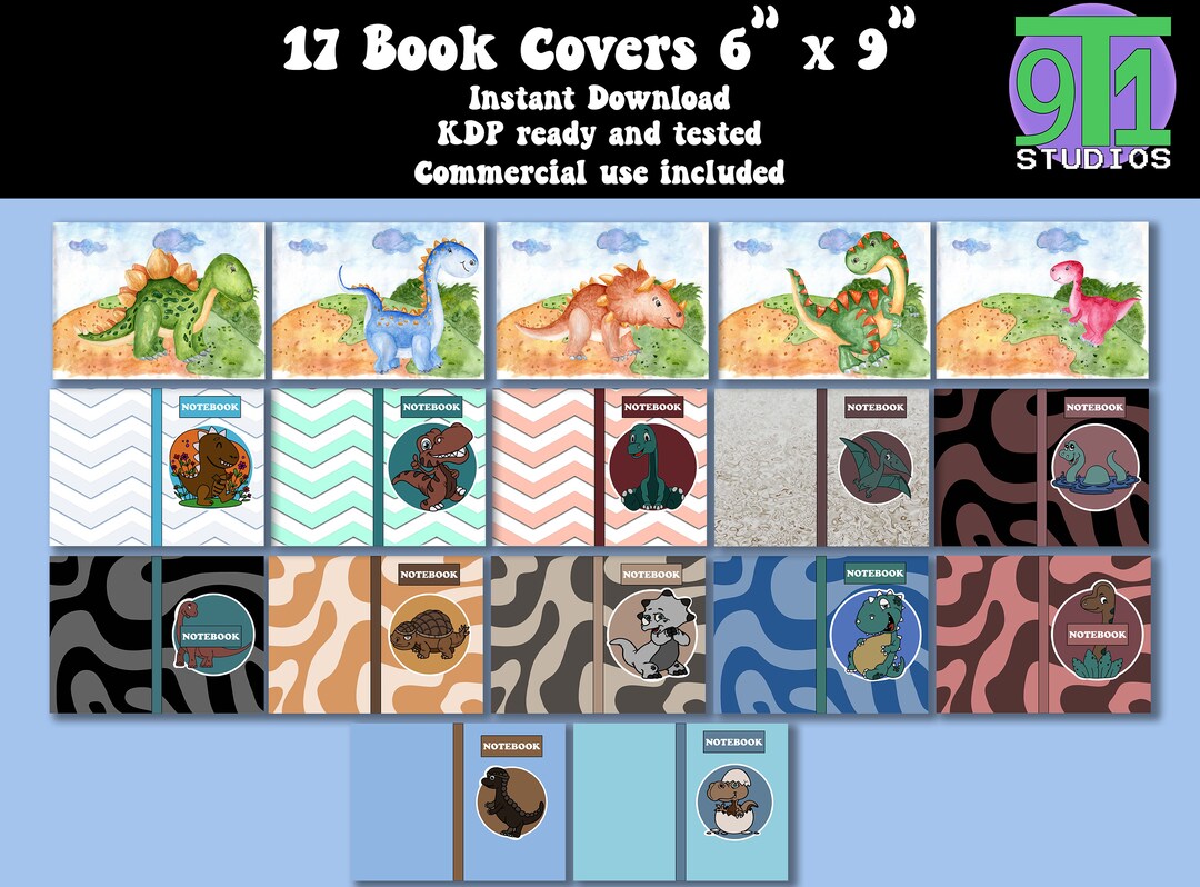 17 Dinosaur Themed Book Covers, 6' X 9', KDP Tested and Ready - Etsy