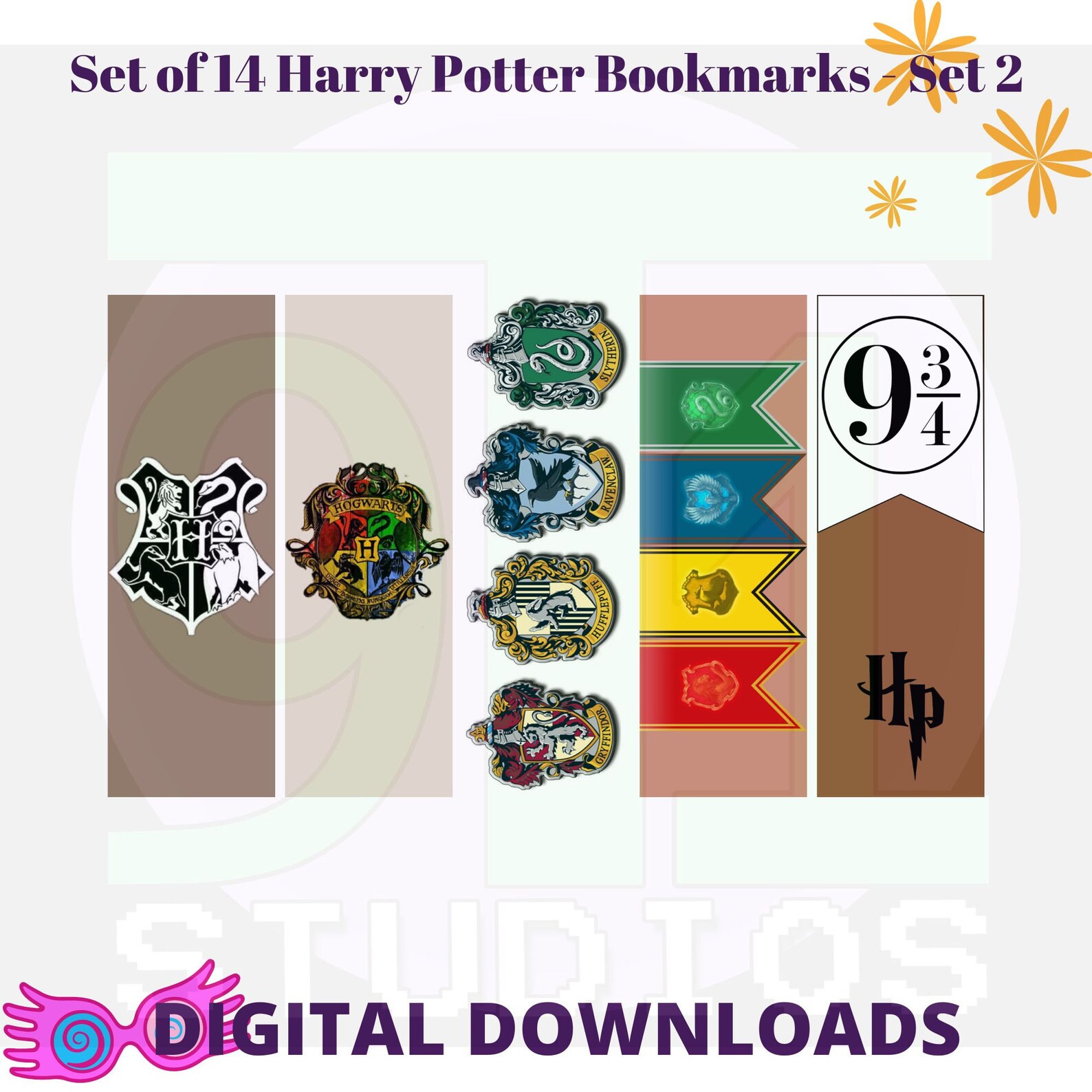 Set of 14 HP Digital Bookmarks to Download and Print - Silhouette ...
