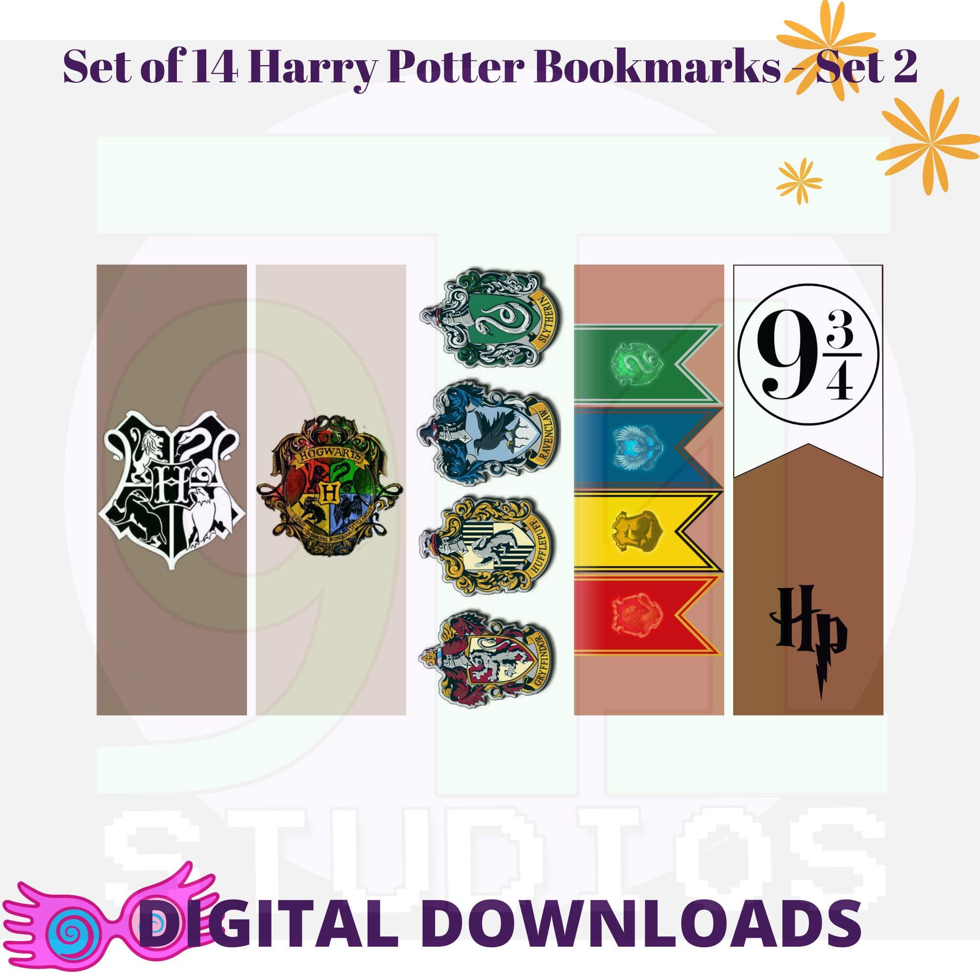 Set of 14 HP Digital Bookmarks to Download and Print - Silhouette ...