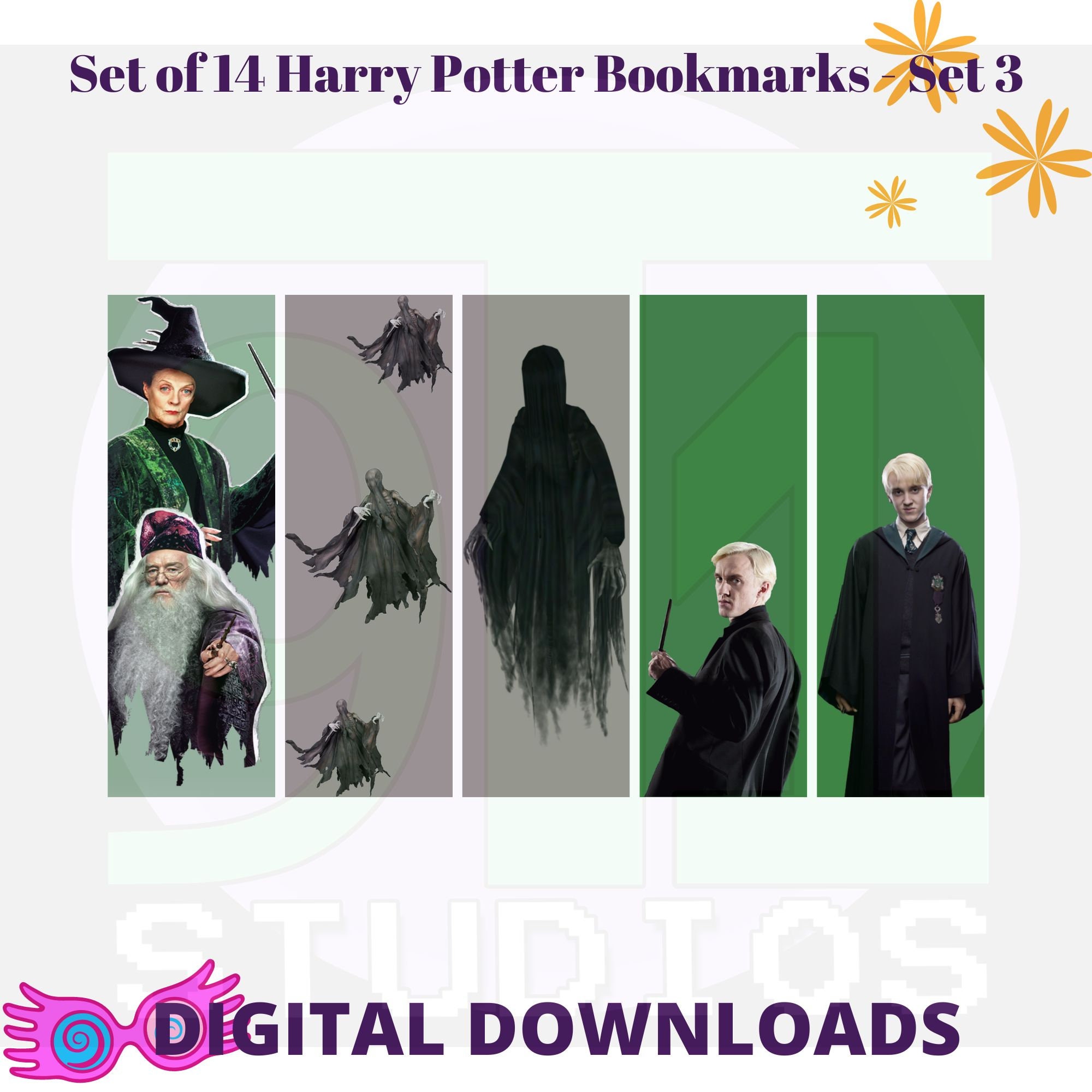 Set of 14 HP Digital Bookmarks to Download and Print - Silhouette ...