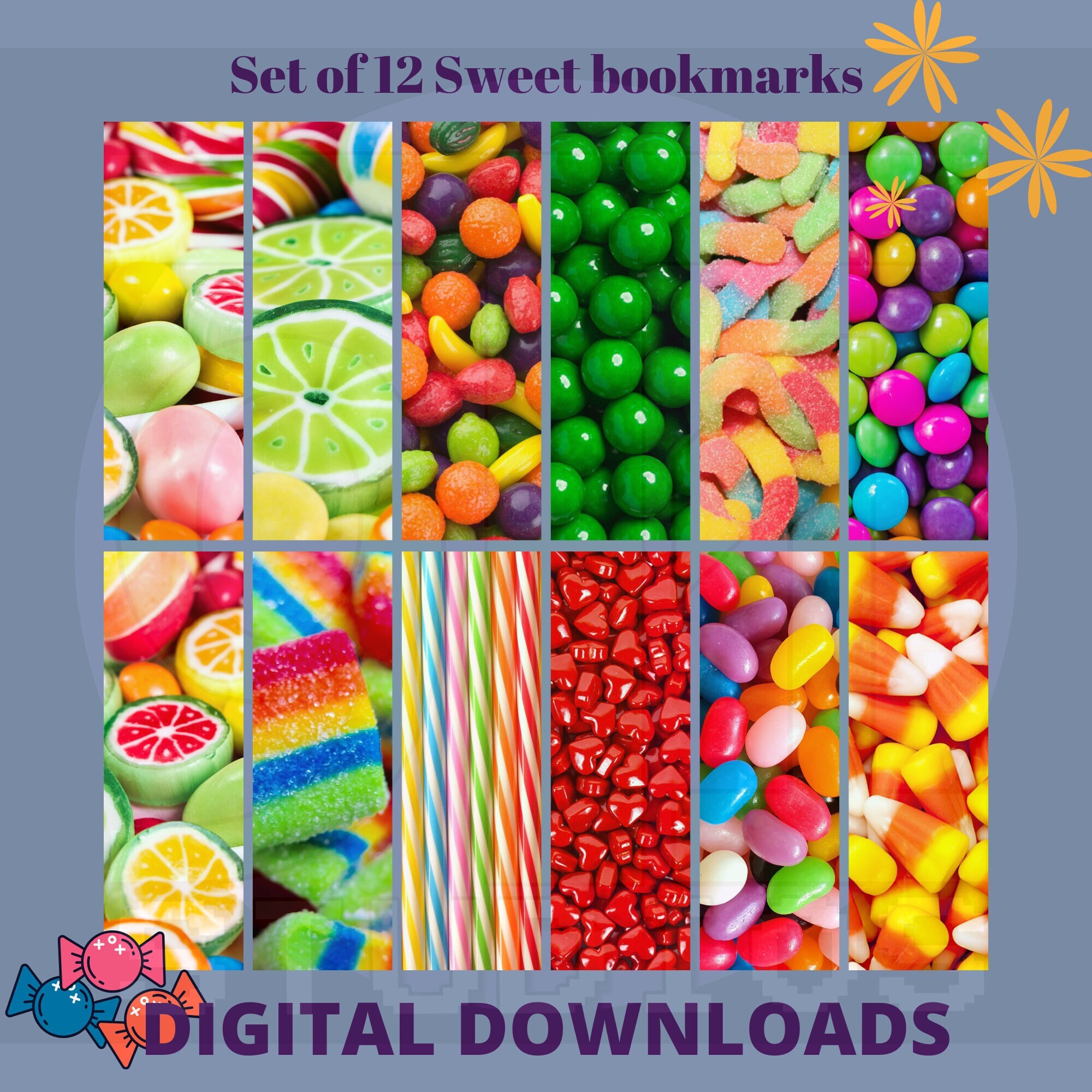 Set of 12 Sweet Digital Bookmarks to Download and Print - Silhouette ...