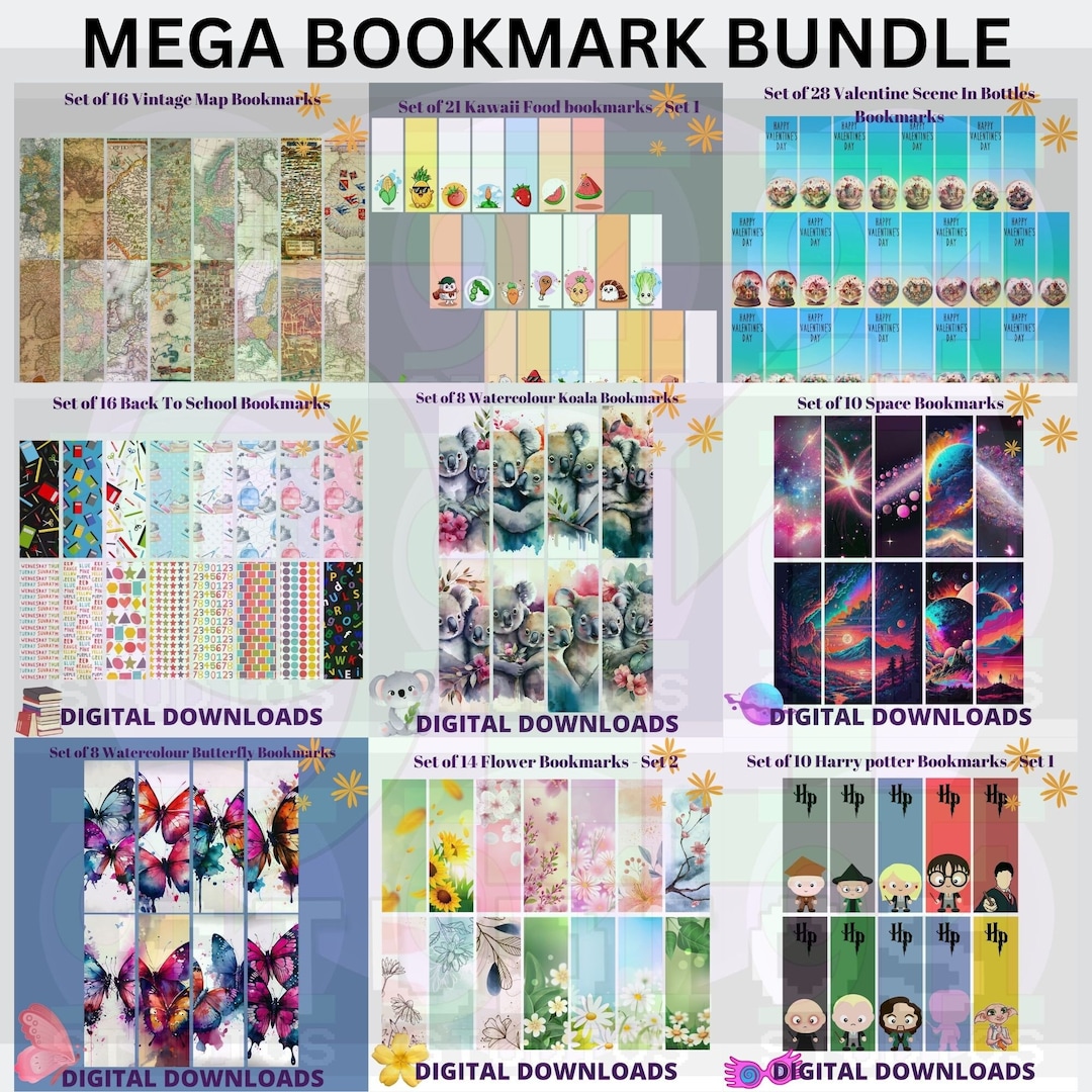 MEGA BOOKMARK BUNDLE - All Available Bookmark Bundles Plus Unreleased ...