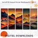 Set of 30 Sunset Digital Bookmarks to Download and Print Silhouette ...