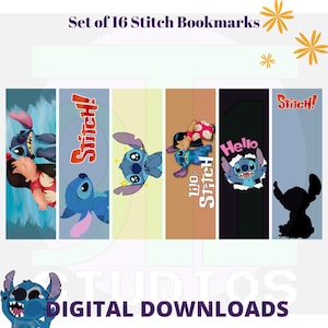 Set of 16 Stitch Digital Bookmarks to Download and Print - Silhouette ...