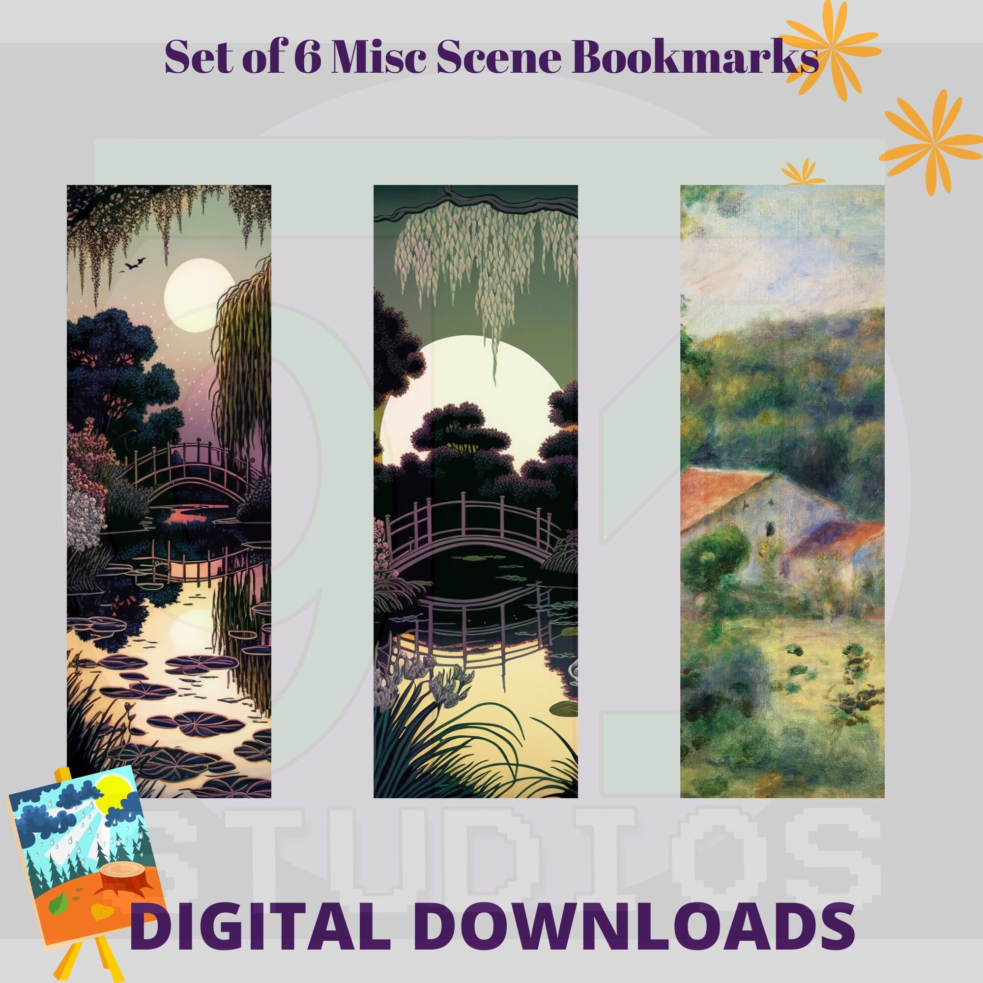 Set of 6 Misc Scene Digital Bookmarks to Download and Print ...