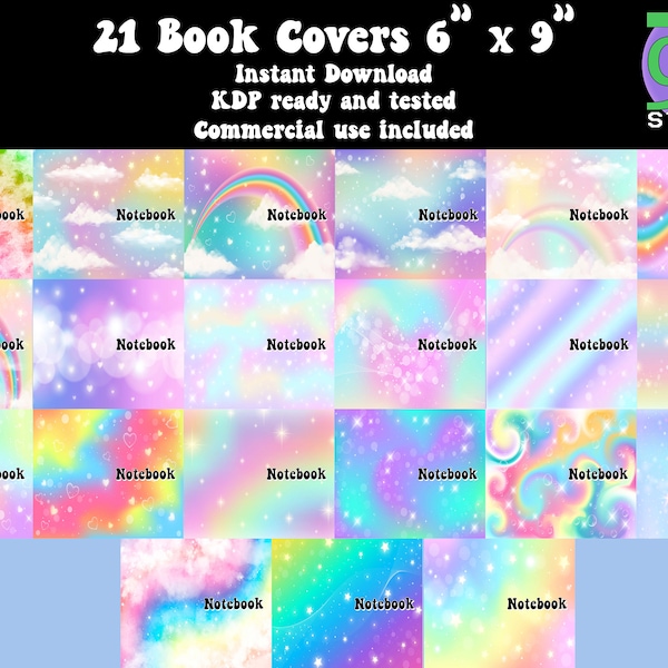 Rainbow Book Covers - Etsy