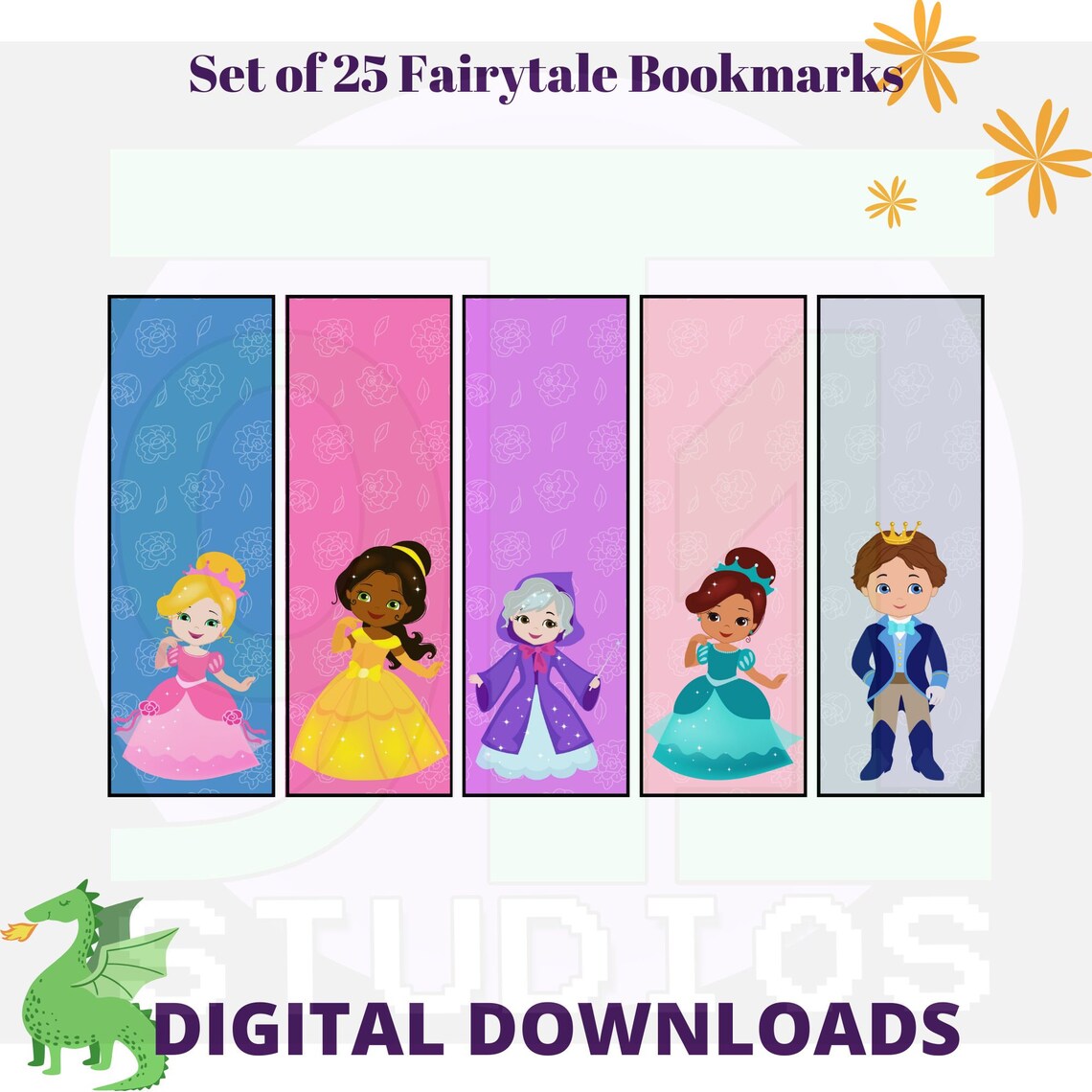 Set of 25 Fairytale Digital Bookmarks to Download and Print Silhouette ...