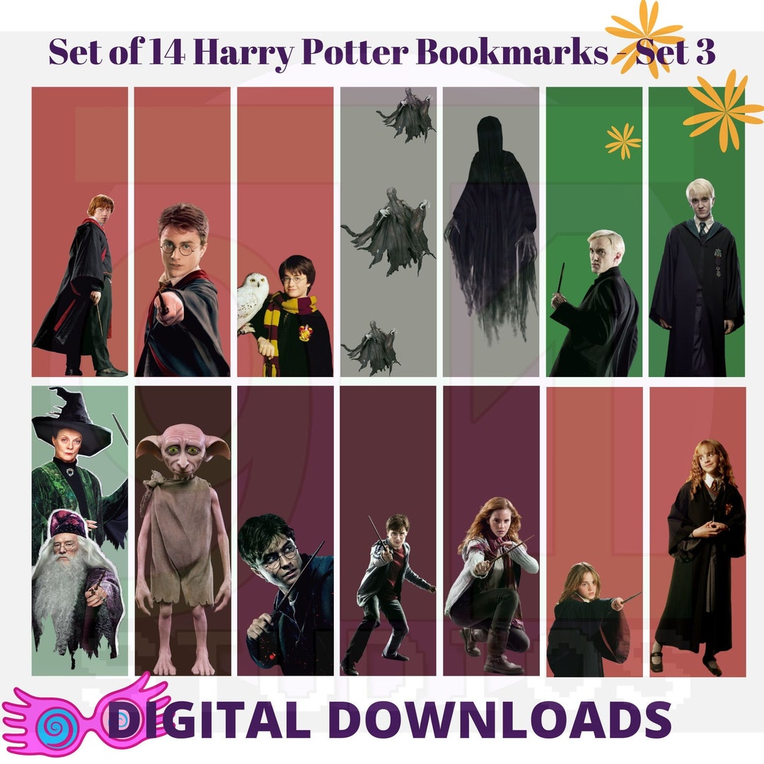 Set of 14 HP Digital Bookmarks to Download and Print - Silhouette ...