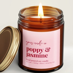 Printable Candle Label Template Canva, Modern Candle Label Design ...