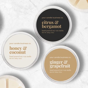 Round Wax Melt Label Template Canva, Editable Custom Wax Melt Label ...