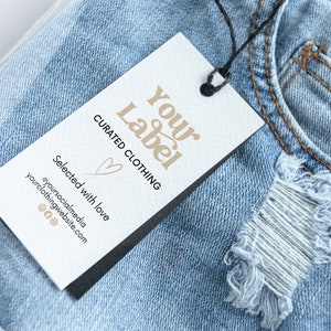 Printable Clothing Tag Template Canva, Modern Retro Hang Tag Design ...