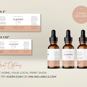 Editable Dropper Bottle Label Template, Essential Oil Custom Product ...