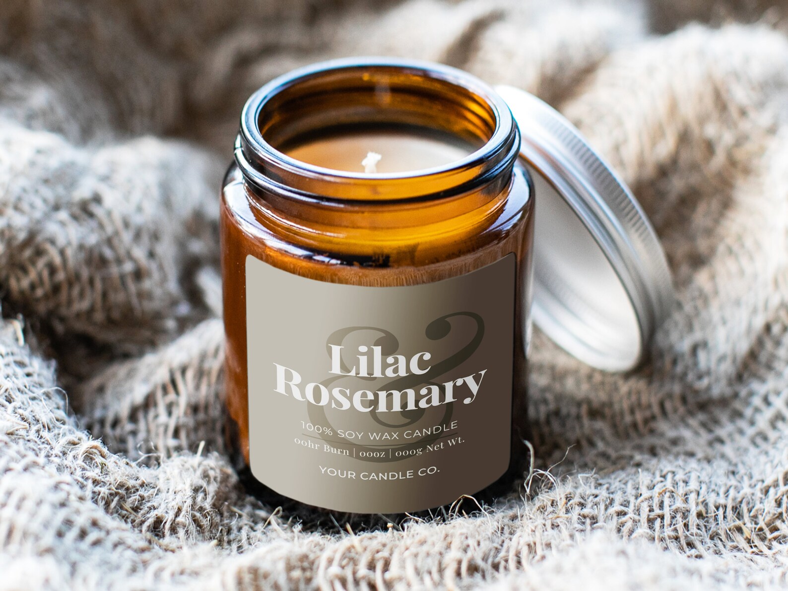 Printable Candle Label Template Canva, Modern Elegant Candle Label ...