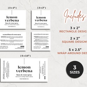 Editable Room Spray Label Template Canva, Linen Spray Bottle Label ...