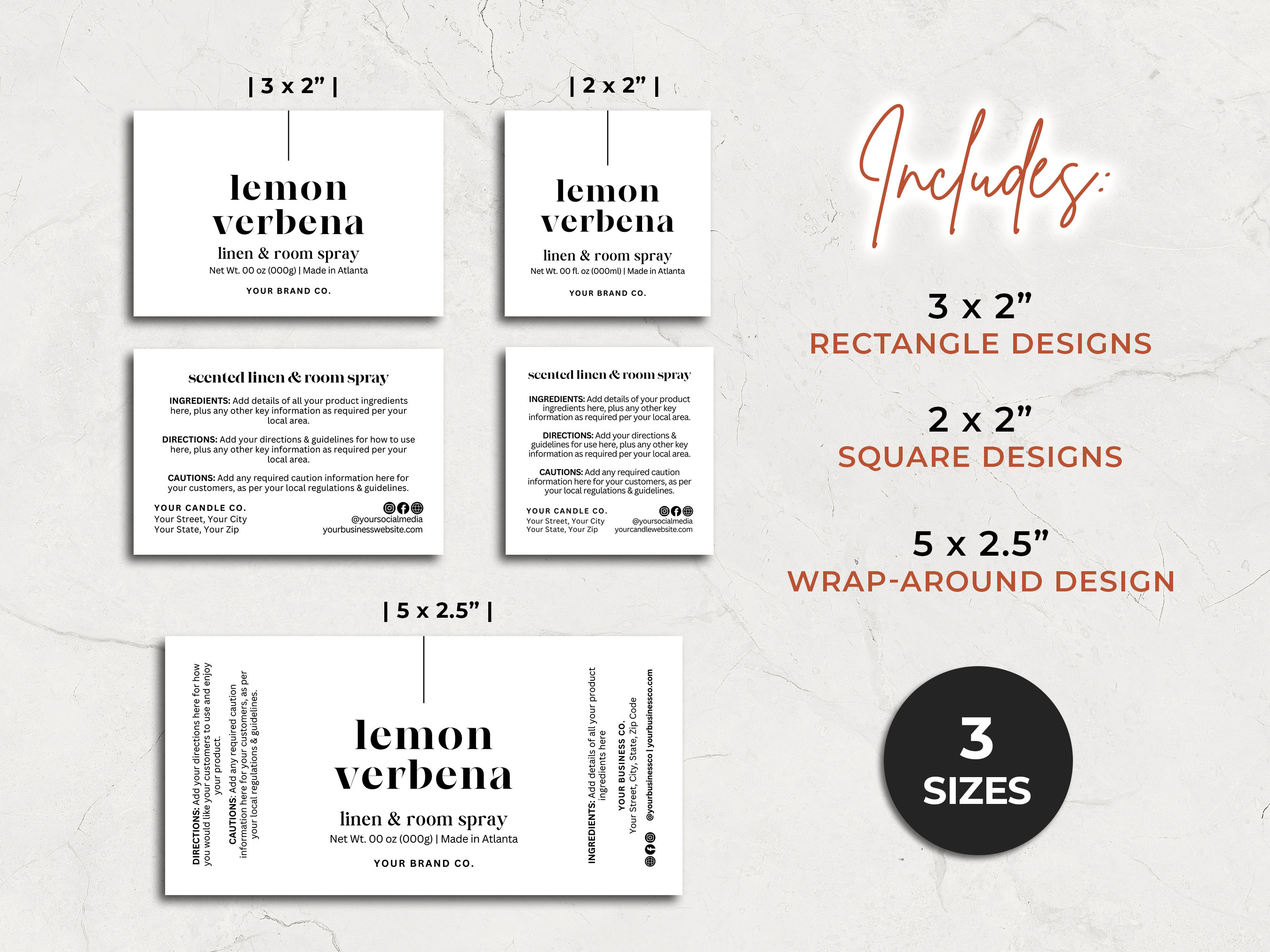 Editable Room Spray Label Template Canva, Linen Spray Bottle Label ...
