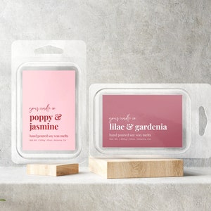 Wax Melt Label Template Editable in Canva, Custom Wax Melt Label ...