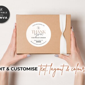 Round Package Label Template Canva, Editable Box Label Design ...
