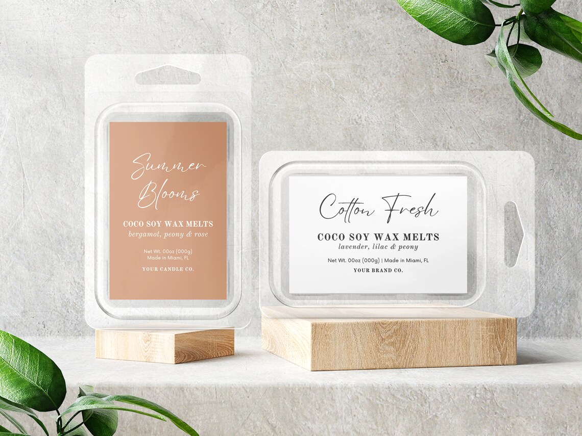 Wax Melt Label Template Canva, Editable Modern Wax Melt Label Design ...