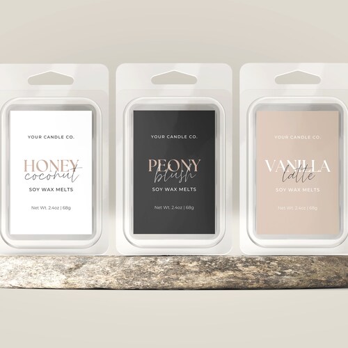 Round Wax Melt Label Template Editable Canva Custom Wax Melt - Etsy