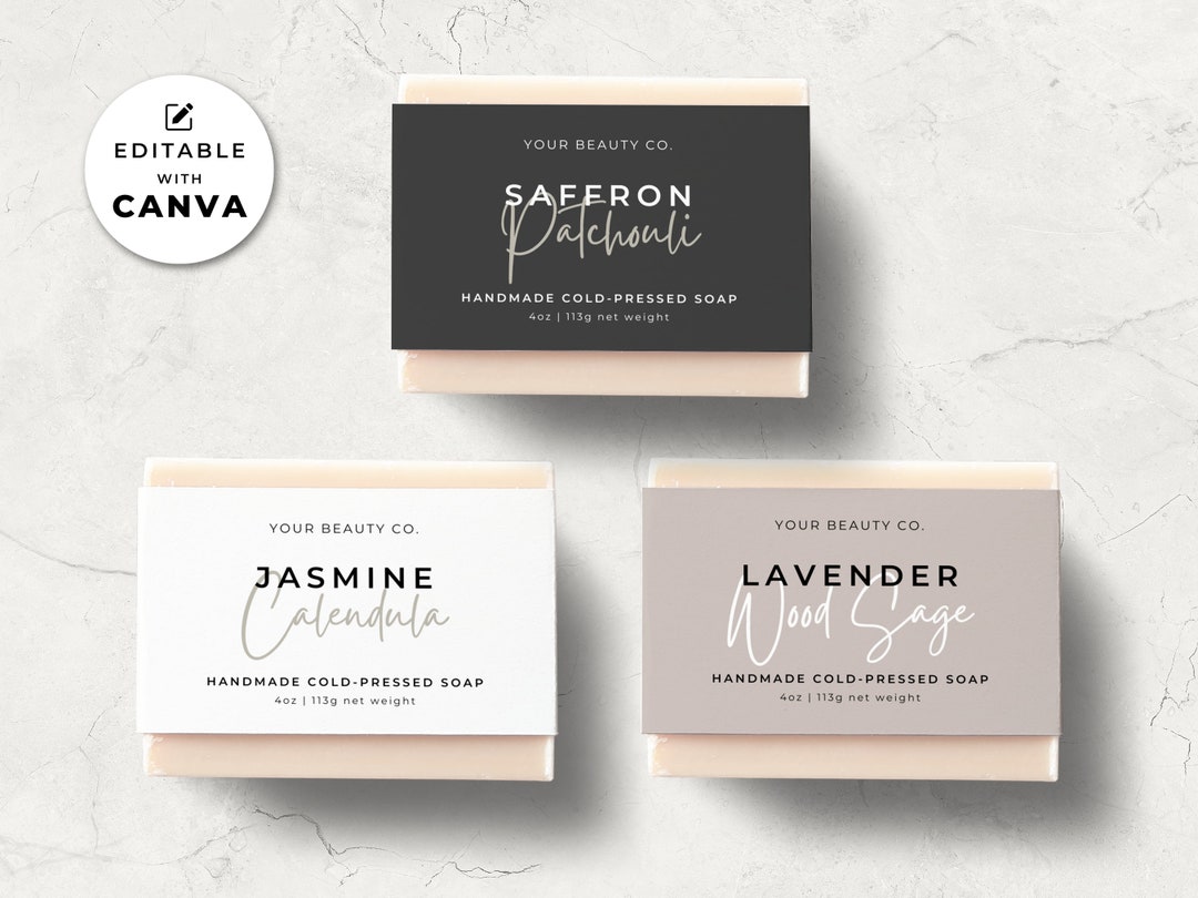Editable Soap Bar Label Template Canva, Printable Soap Label Design ...