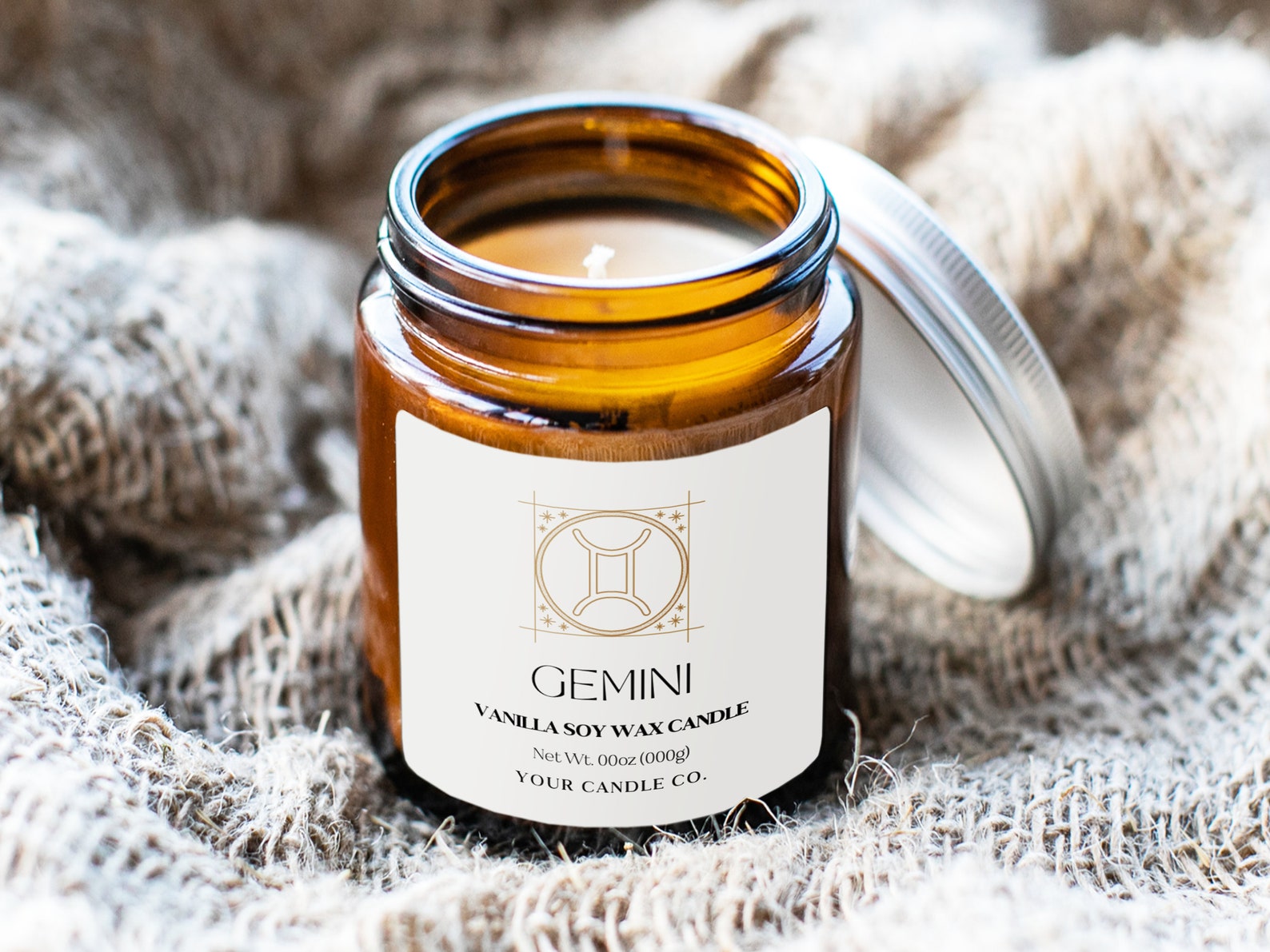 Printable Zodiac Candle Labels Template Canva, Horoscope Candle Label ...