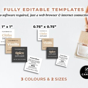 Car Diffuser Label Template Canva, Editable Oil Fragrance Bottle Label ...