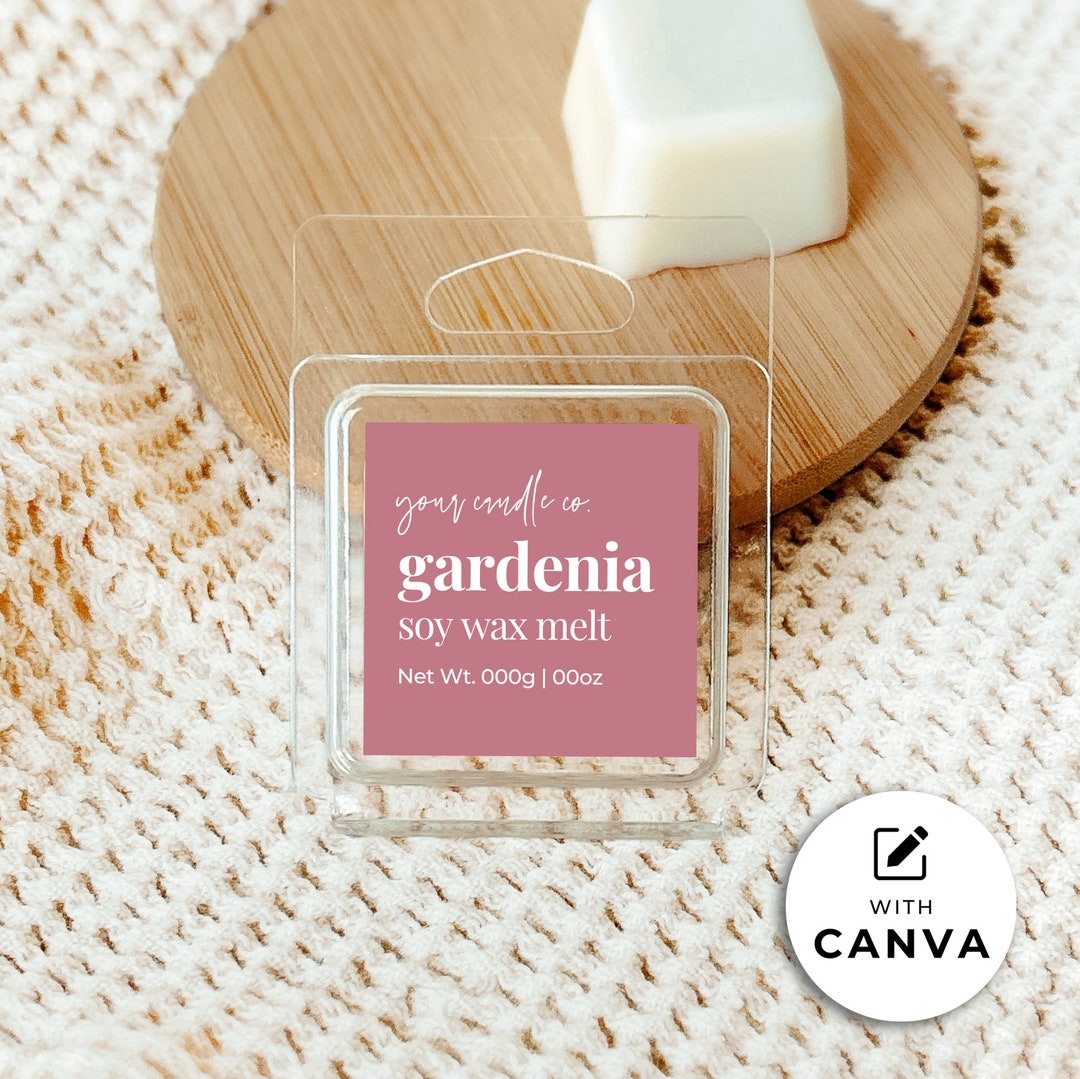 Square Wax Melt Label Template Canva, Editable Modern Wax Melt Label ...