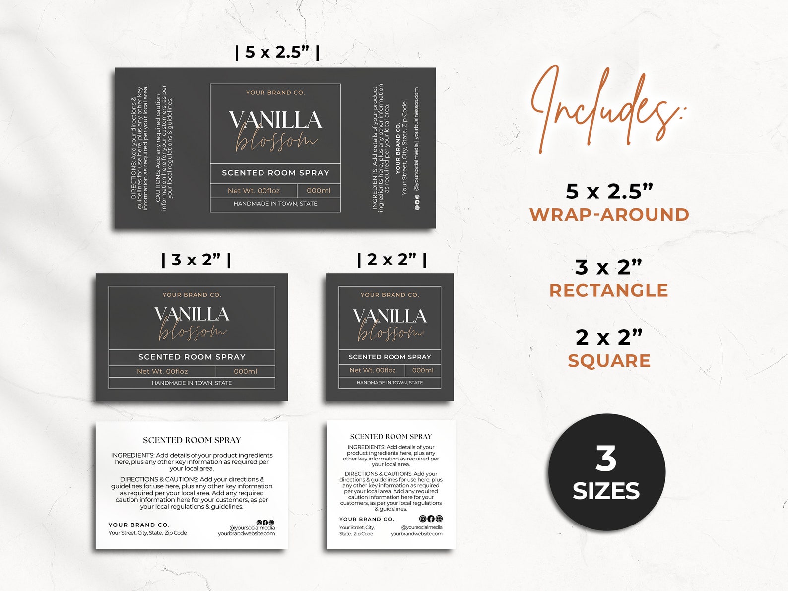 Editable Room Spray Label Template Canva, Linen Spray Bottle Label ...