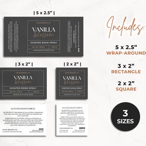 Editable Room Spray Label Template Canva, Linen Spray Bottle Label ...