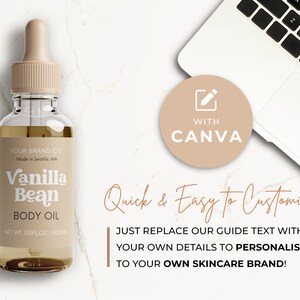Retro Body Oil Label Template: Editable Product Label Design (canva) - Etsy