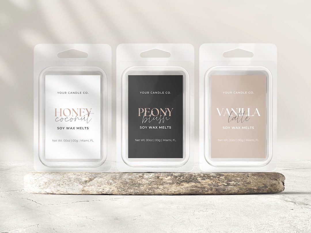 Wax Melt Label Template Editable in Canva, Custom Wax Melt Label ...