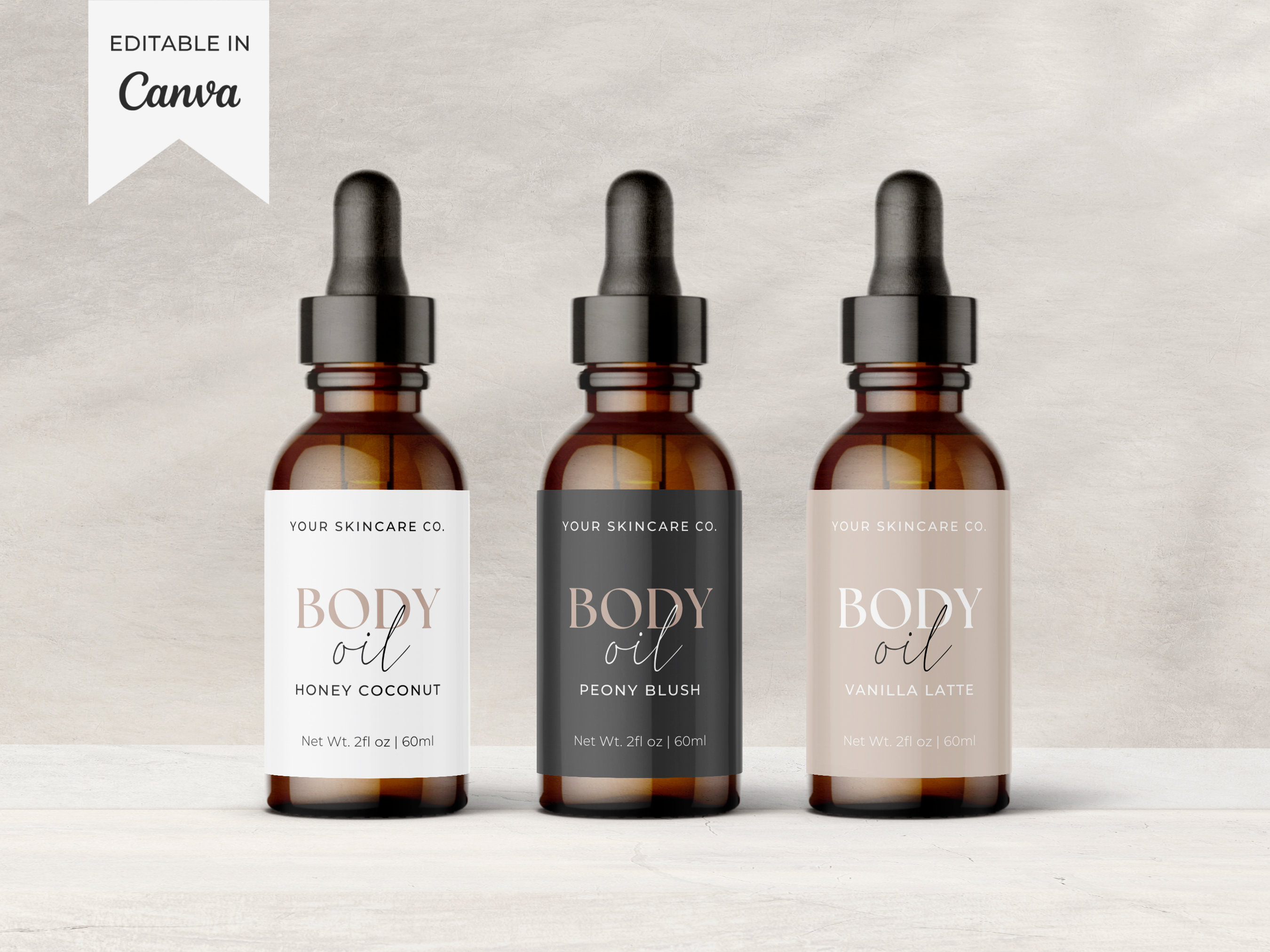 Editable Dropper Bottle Label Template Essential Oil Custom - Etsy ...