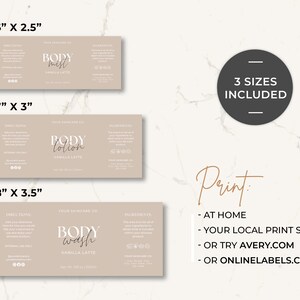 Editable Body Product Label Template, Skincare Label Template for ...