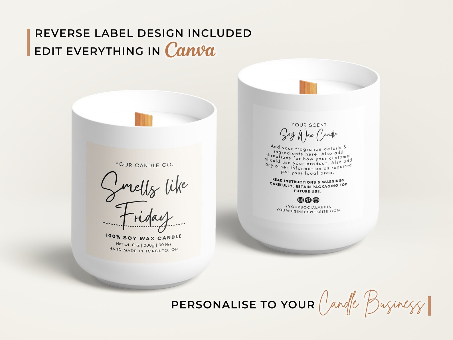 Printable Candle Labels Template, Modern Candle Label Design, Funny ...