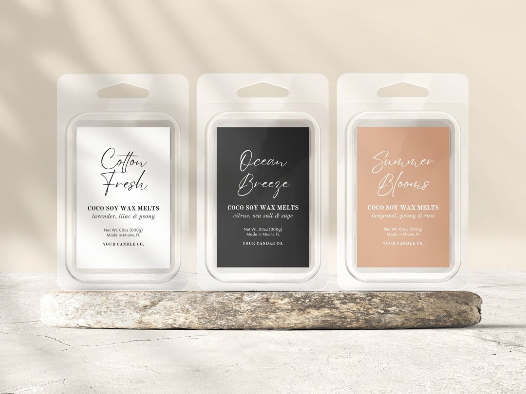 Wax Melt Label Template Canva, Editable Modern Wax Melt Label Design ...