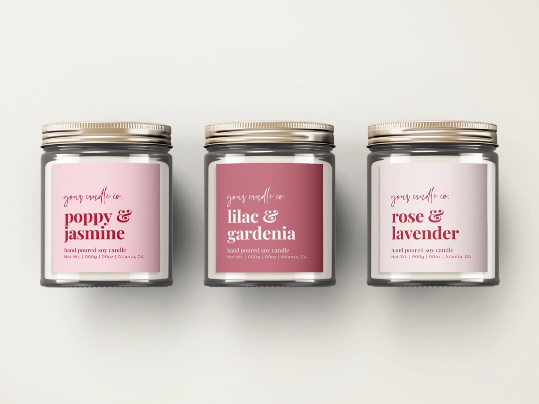 Printable Candle Label Template Canva, Modern Candle Label Design ...