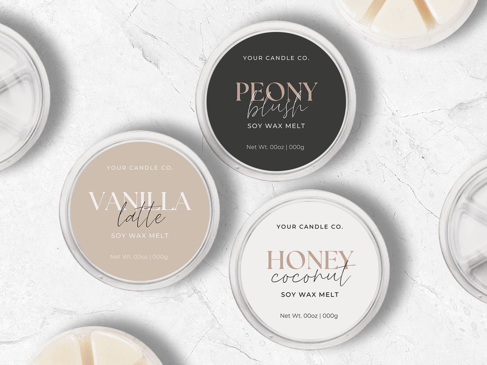 Round Wax Melt Label Template Editable Canva Custom Wax Melt - Etsy