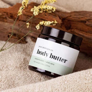 Printable Body Butter Label Template Canva, Editable Cosmetic Body ...